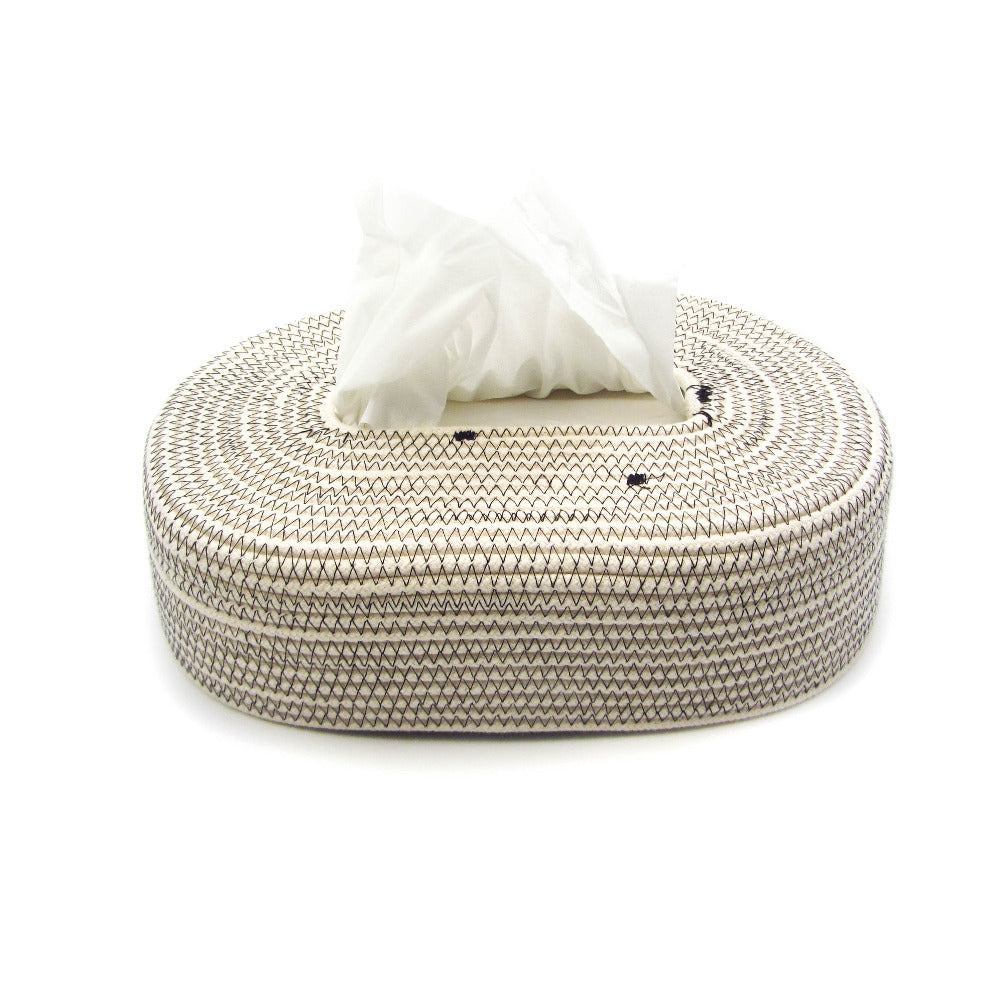 Tissue Box Ecru black – KOBA handmade in Belgium